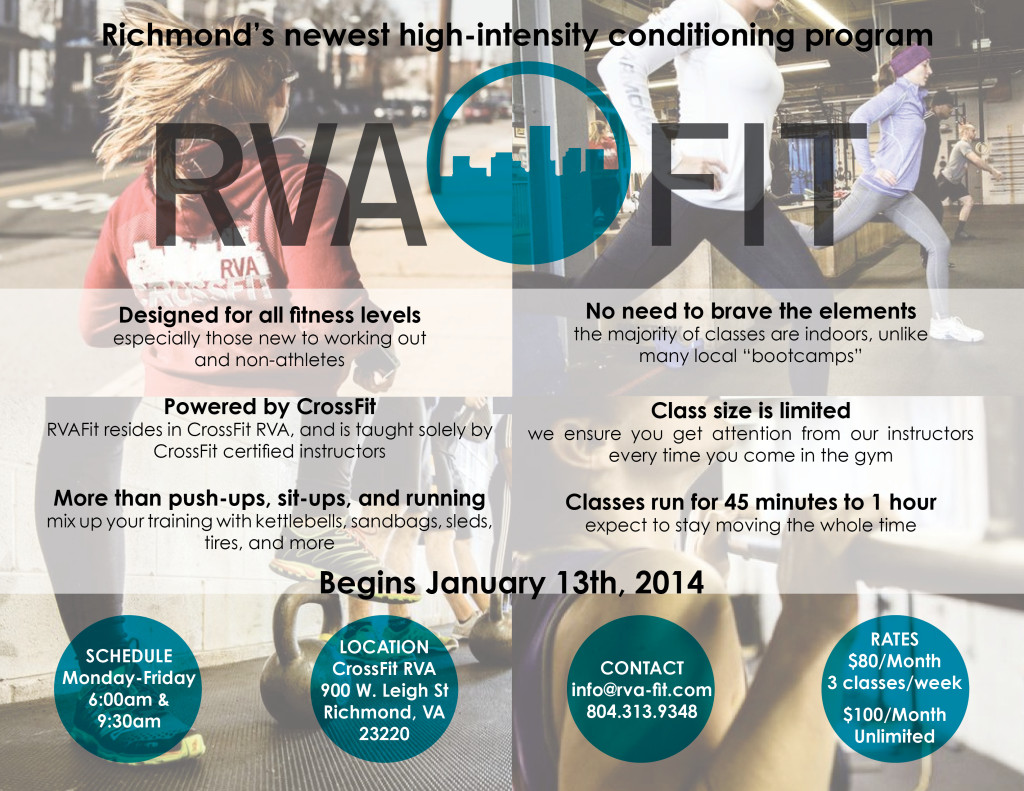 New Program at CrossFit RVA: RVAFit - Gyms Richmond VA | Personal Trainer | RVA Performance Training